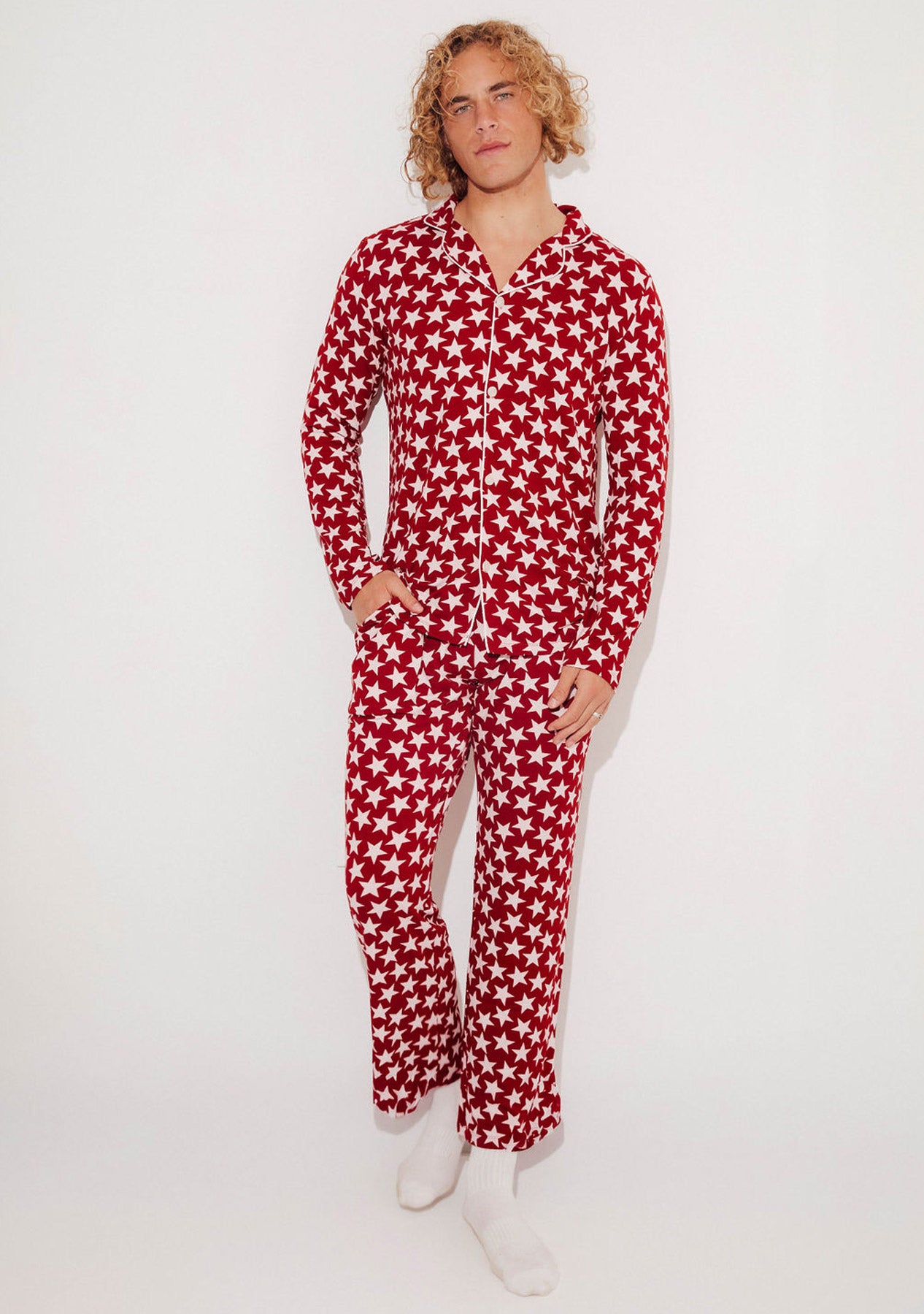 Men's - The Snoozer Set - Red White Star – ENZOS Inactive Wear