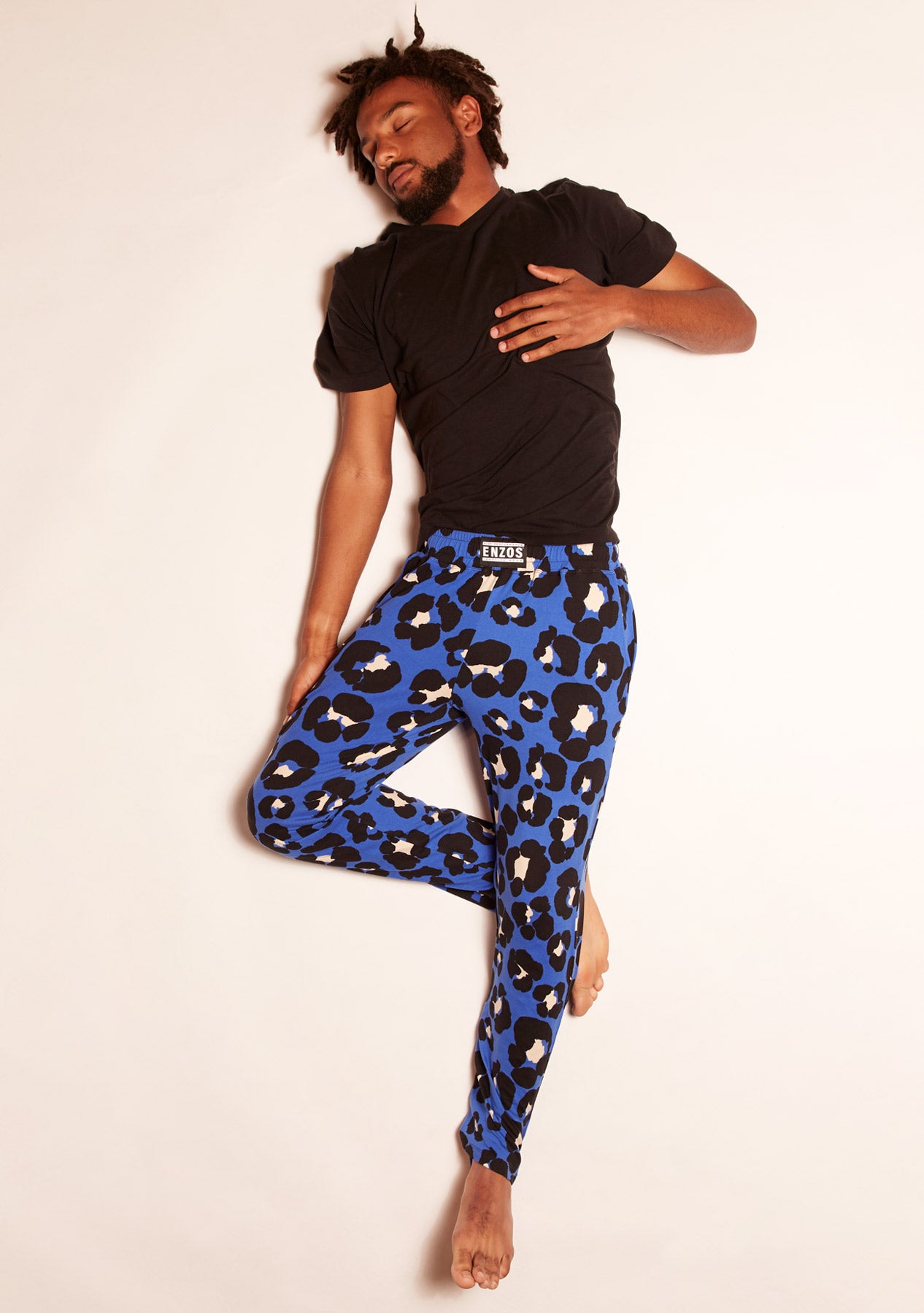 Slacker performance blend (popcorn leopard - blue) – ENZOS Inactive Wear